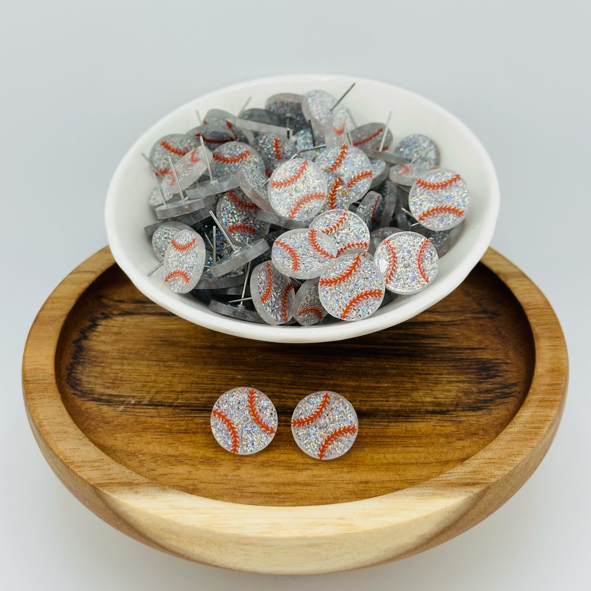 Baseball Acrylic Stud Earrings – LoneStar Beads & More