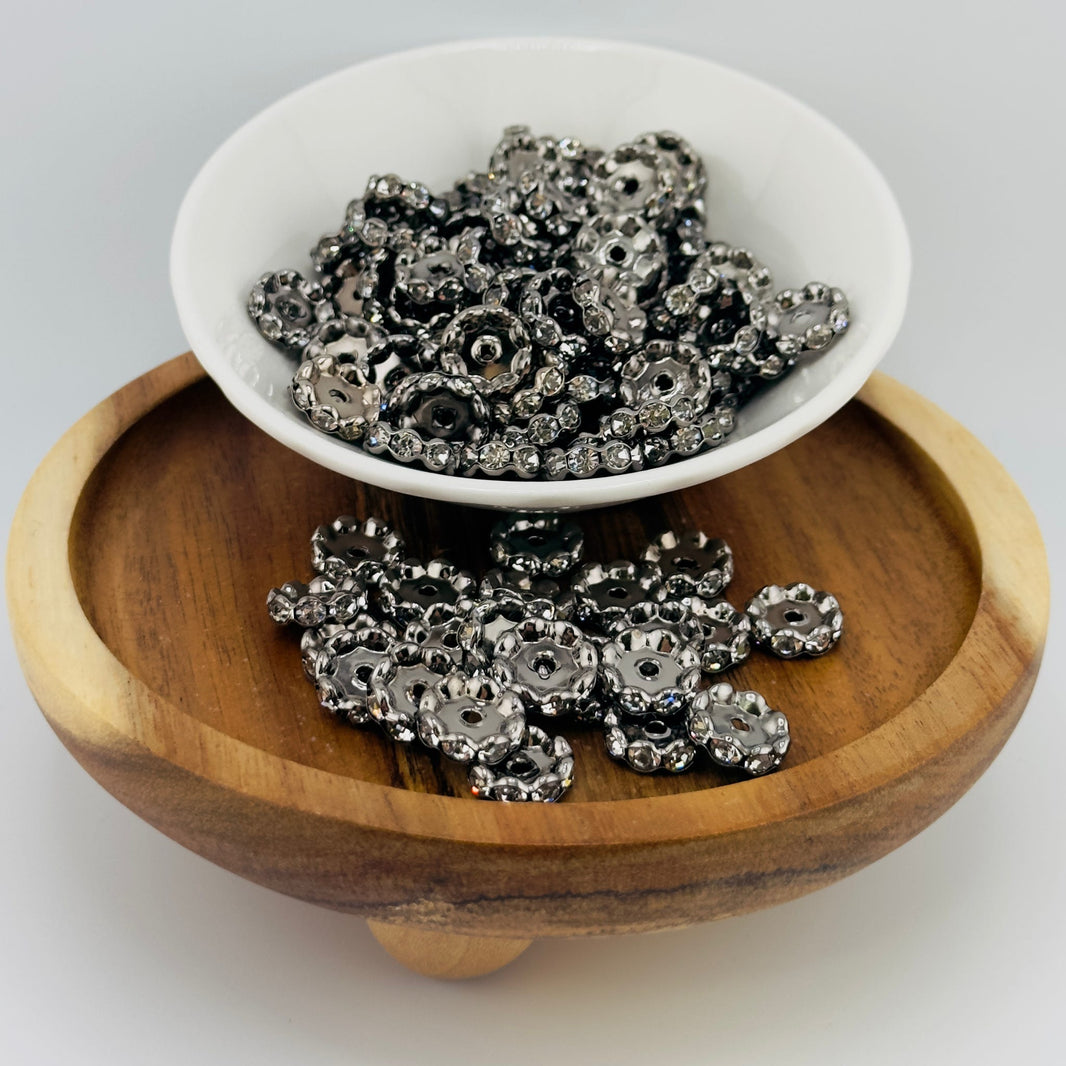 Small Hole Rhinestone Spacers – LoneStar Beads & More